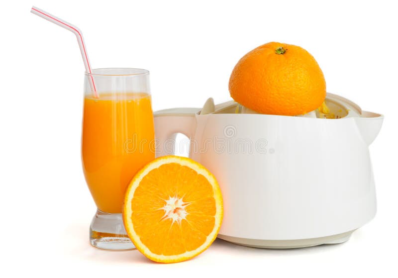 Juice Extractor with a Glass of Orange Juice Stock Image - Image of ...