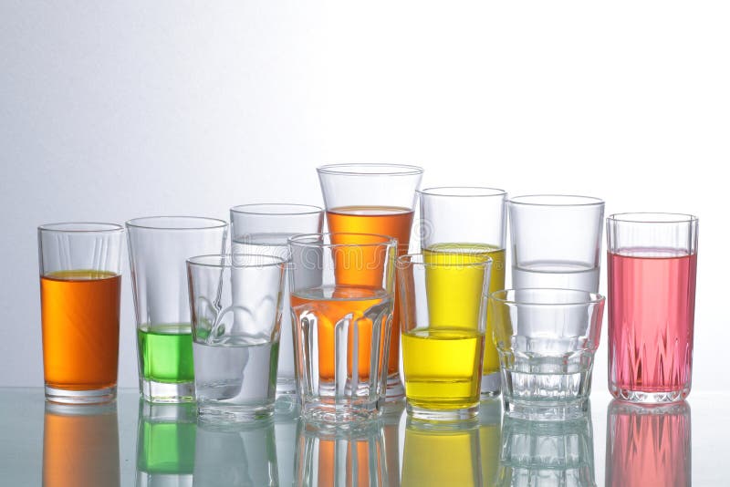 Juice Glass Realistic Detailed Different Juice Glass Set Wit Stock Image Image Of Food