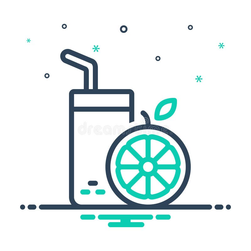 Mix Icon for Juice ,cordial and Lemon Stock Illustration - Illustration ...