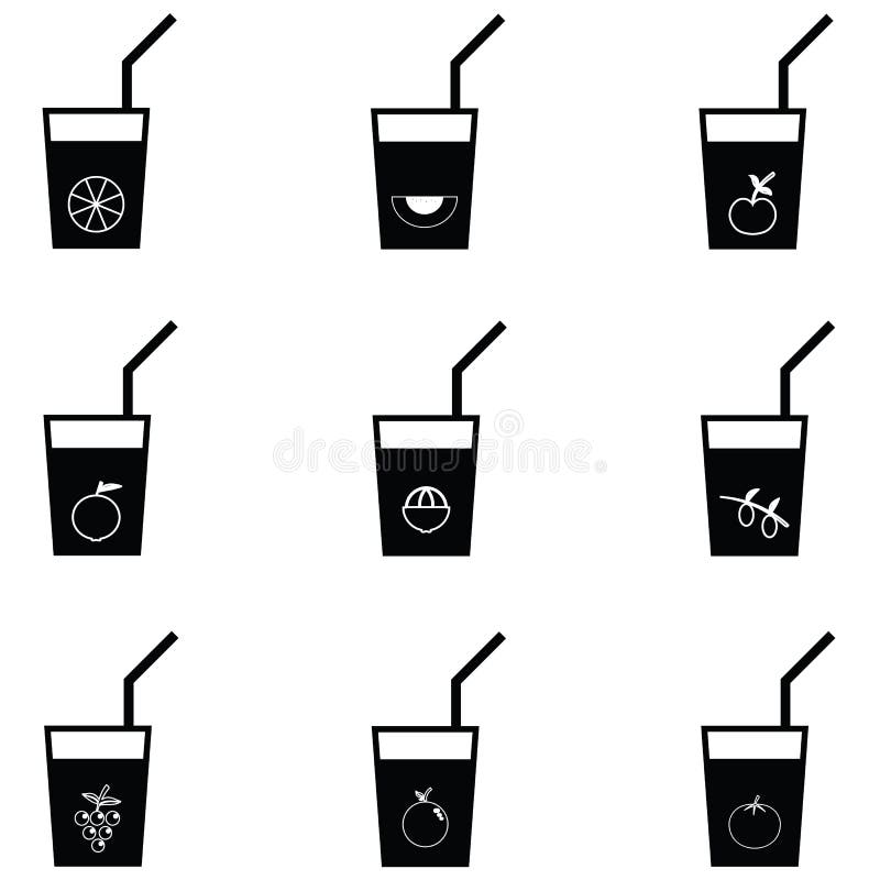 Juice icon set stock vector. Illustration of sweet, juicy - 120566519