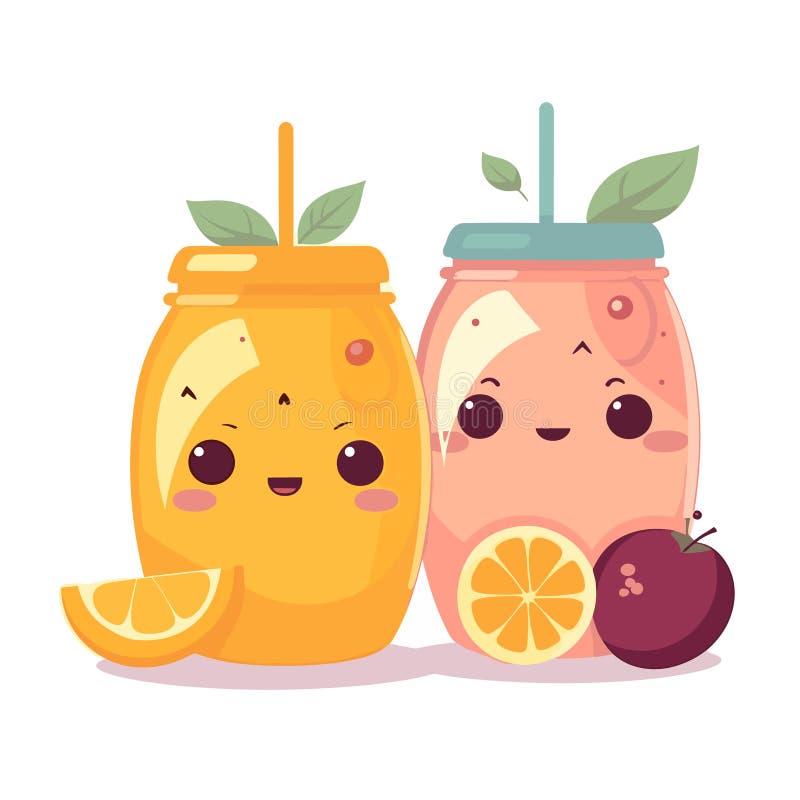 Juice Kawaii Style Character. Vector Illustration Stock Vector ...