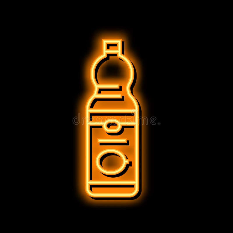 Juice Lemon Bottle Neon Glow Icon Illustration Stock Vector ...
