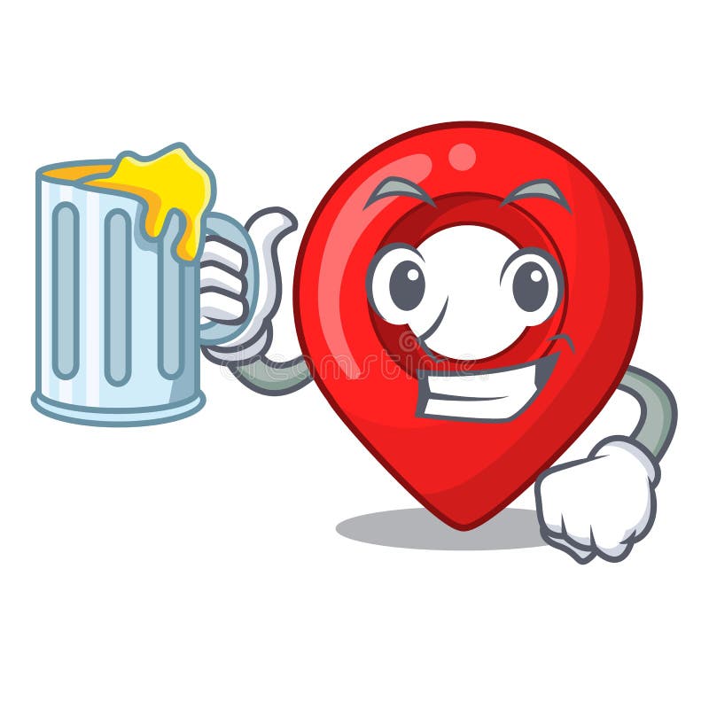 With Juice Map Pointer Navigation Pin Mascot Cartoon Stock Vector ...