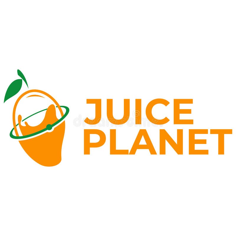 Juice Planet Flat Minimalist Logo Design Stock Illustration ...