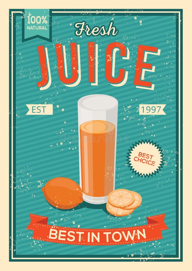 Juice Poster Design. Vector Illustration Decorative Design Stock Vector ...