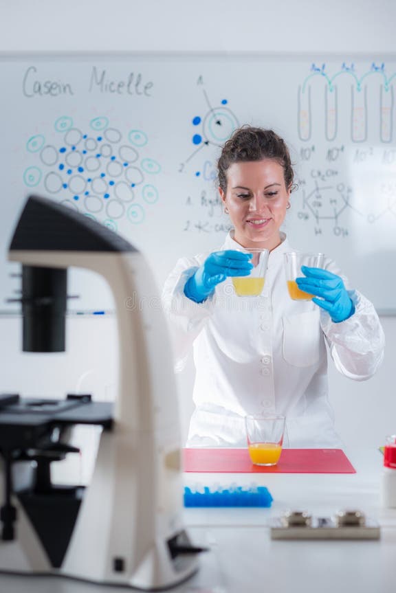 Juice Quality Control Inspection in Lab Stock Image - Image of ...