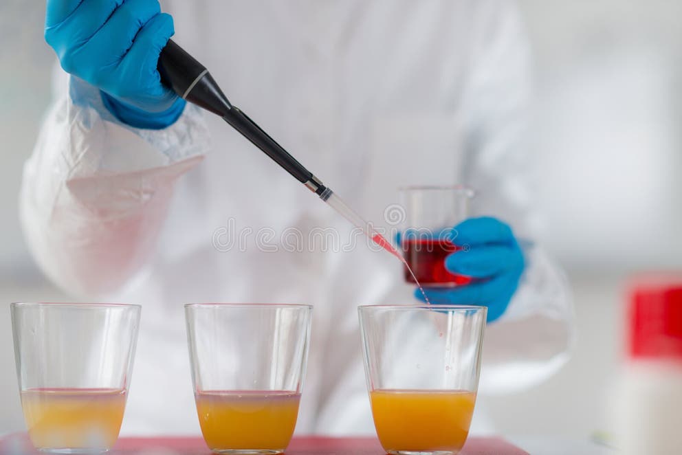 Juice Quality Control Inspection in Lab Stock Photo - Image of samples, drink: 291099940