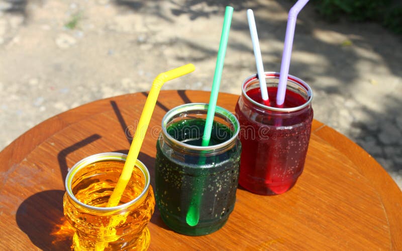 Juice soda in morning. stock image. Image of sweet, water - 81846683