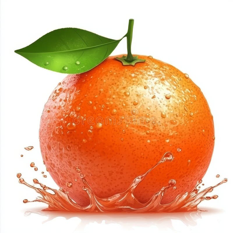 A Juice Splash with Isolated Droplets in 3D Illustration Stock ...