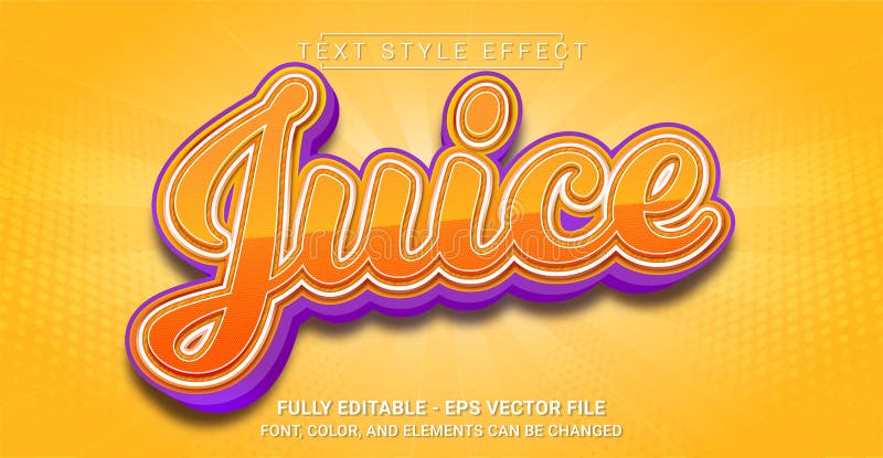 Juice Text Style Effect. Editable Graphic Text Template Stock Vector ...