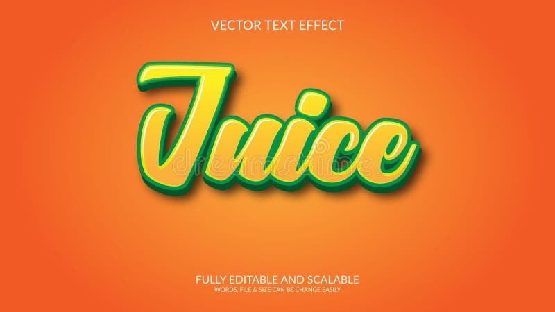 Juice vector eps 3d text. stock illustration. Illustration of text ...
