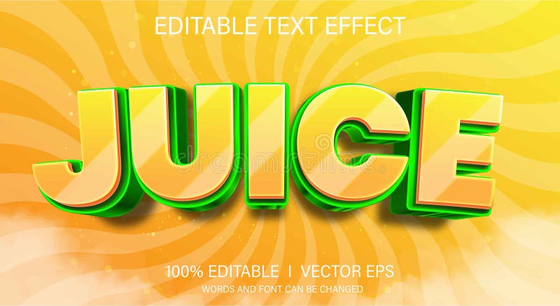Juice Vector Text Effect with Modern Style Design Stock Vector - Illustration of typography ...