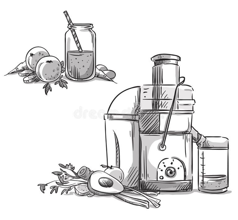 Juicer. Juicing Machine. Healthy Diet Stock Vector - Illustration of ...