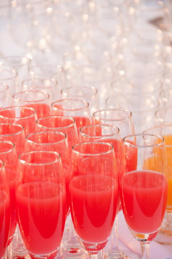Juices in a Glass Served on Catering Stock Image - Image of catering ...