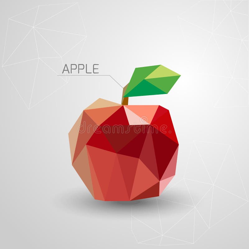 Juicy Apple Polygon . Vector Stock Vector - Illustration of design ...