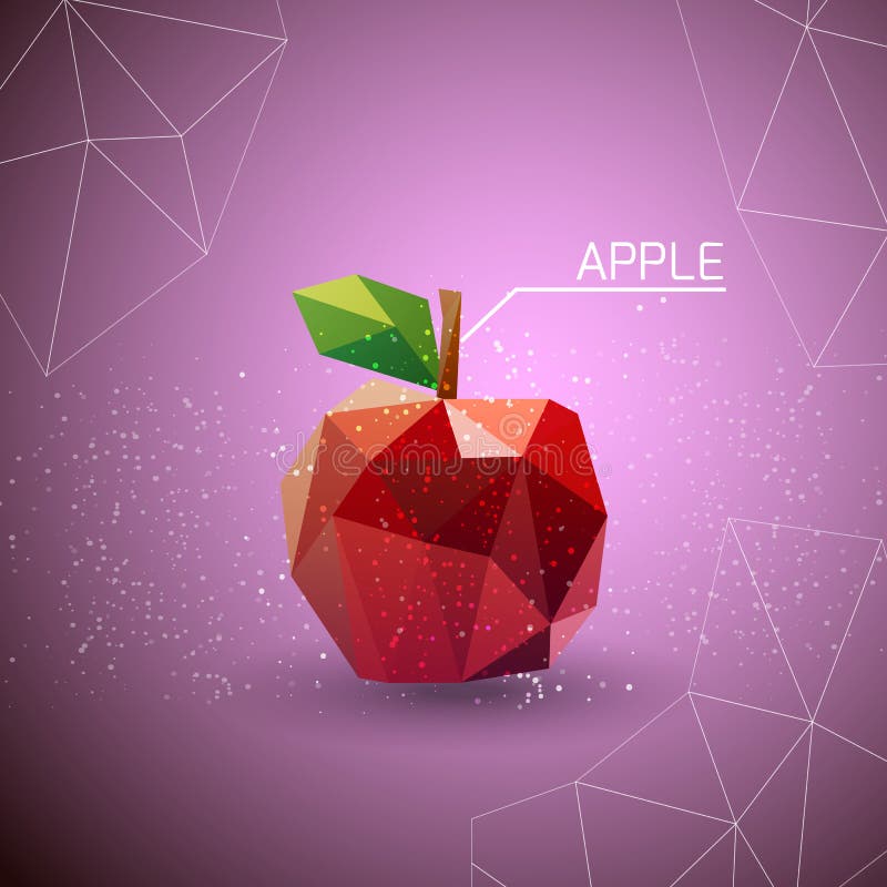 Juicy Apple Polygon . Vector Stock Vector - Illustration of design ...