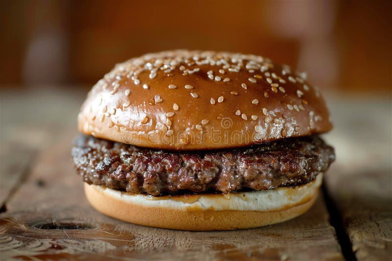 Juicy Beef Burger on a Sesame Seed Bun. Stock Illustration ...