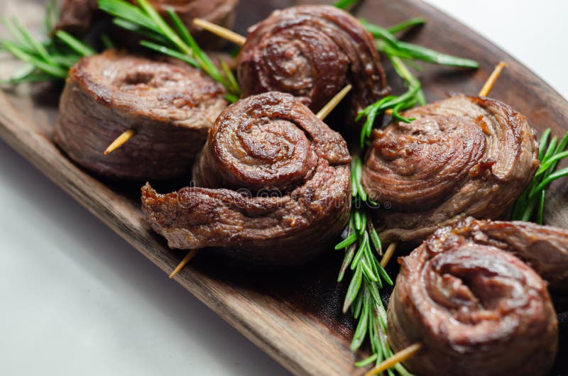 Juicy Beef, Fried and Cooked in the Shape of a Rose, Creatively Served ...