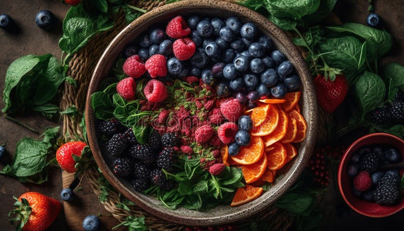 Juicy Berry Bowl Berry, Raspberry, Strawberry, Berry Generated by AI ...