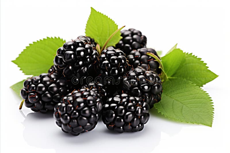 Juicy Blackberry Fruit Isolated on White Background High Quality Image ...