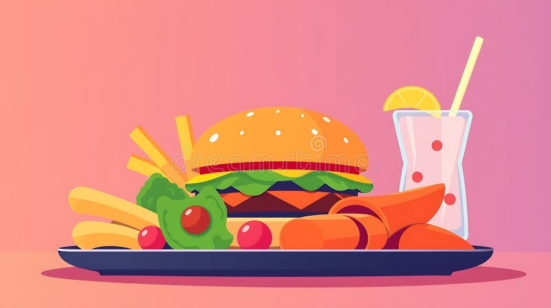 Juicy Burger Combo Meal, stock image. Image of takeout - 349460123