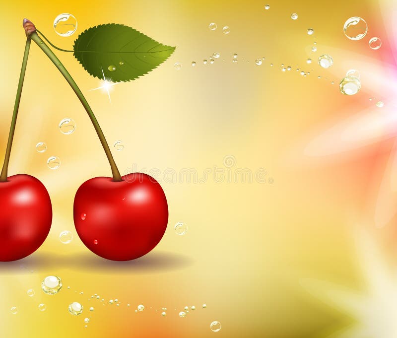 Juicy cherry background stock vector. Illustration of color - 19376925