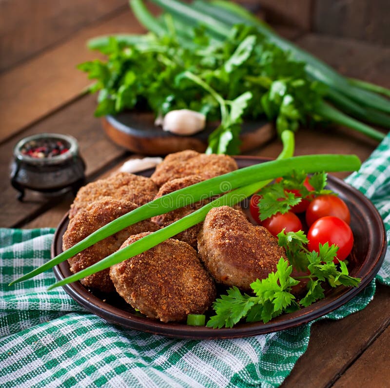 Juicy Delicious Meat Cutlets Stock Photo - Image of dish, lunch: 54384704