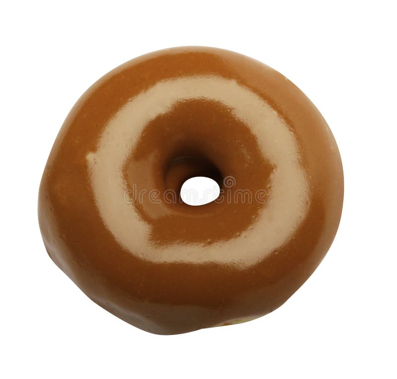 Donut with Red Glossy Glaze Isolated on White Background. One Round Red ...