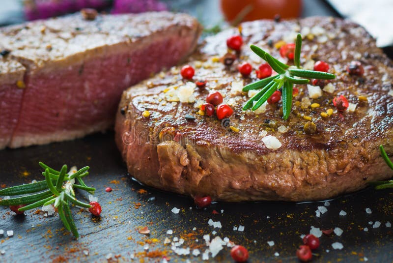 Juicy Fillet Steak stock image. Image of rosemary, dinner - 51270123