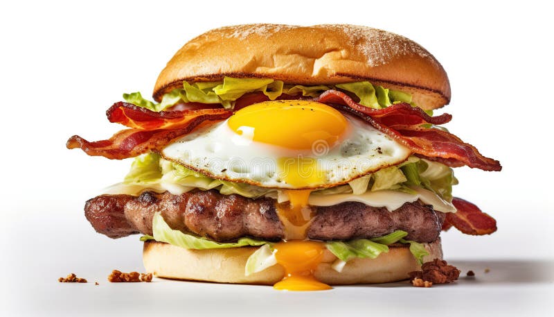 Juicy Full Beef Burger on White Background Stock Illustration ...