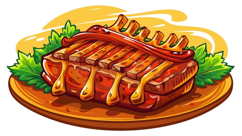 Juicy grilled spare ribs stock vector. Illustration of chili - 331006211