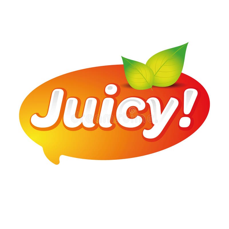 Juicy label with leaves stock vector. Illustration of healthy - 101135064