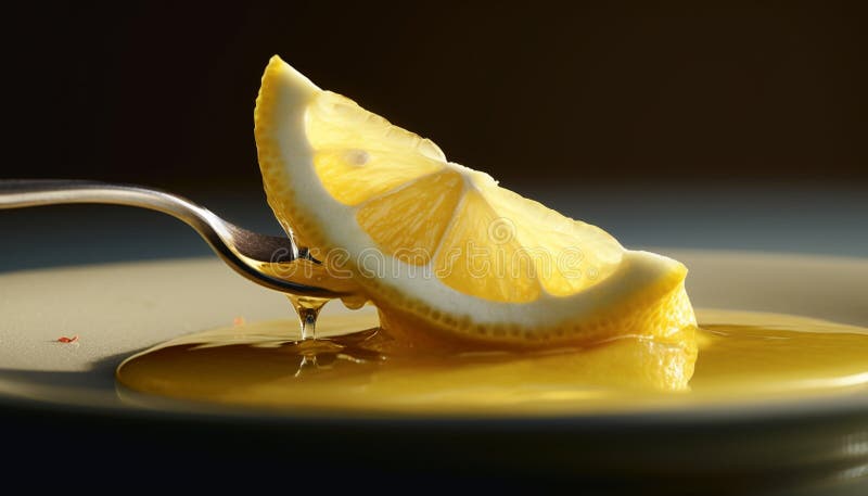 Juicy Lemon Slice on a Spoon, a Refreshing Summer Treat Generated by AI ...
