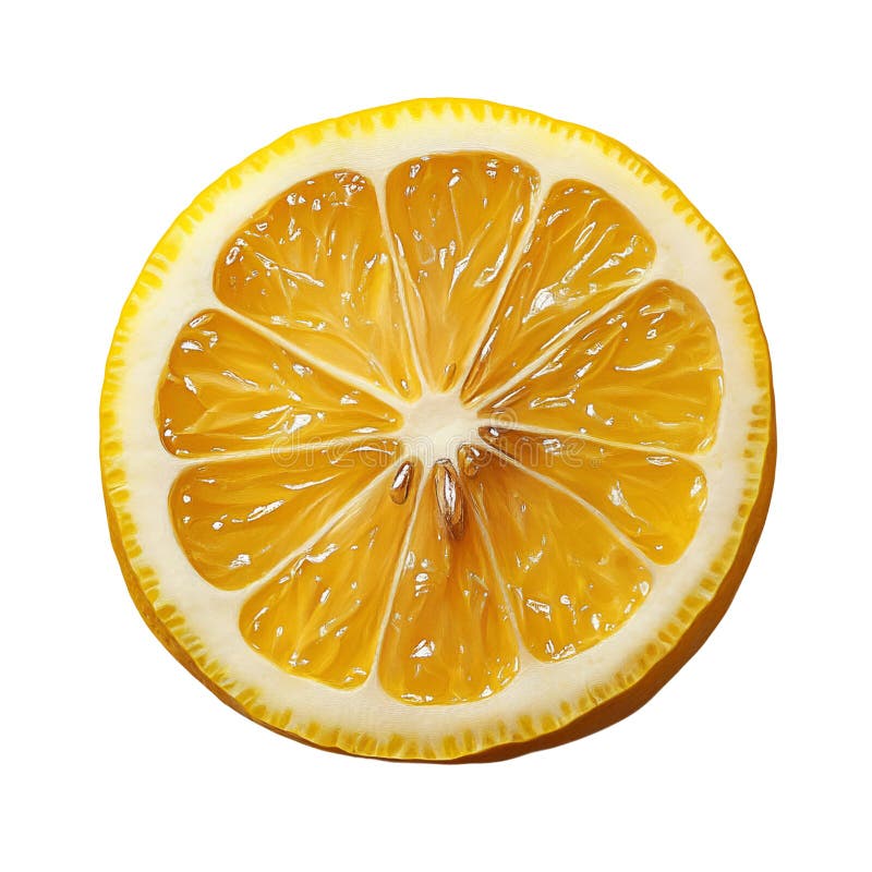A Close Up View of a Sliced Lemon with Visible Segments and Seeds on a ...