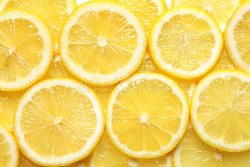 A Slices of Fresh Yellow Lemon Texture Background Stock Photo - Image ...