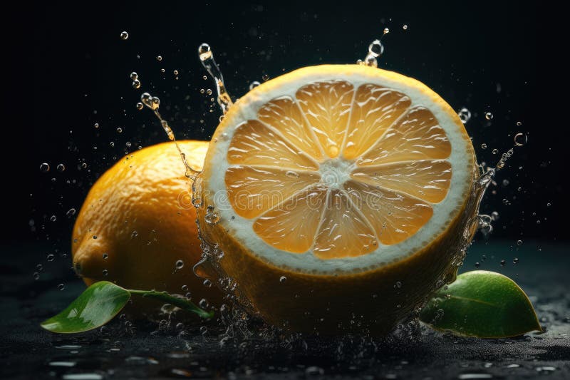Juicy Lemon Splash Design for Fresh Lemonade Labels. Stock Illustration ...