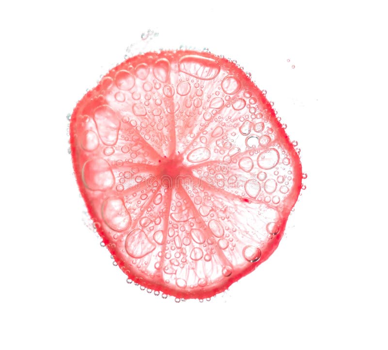 Juicy Lime Slices with Bubbles Under Water Isolated on White Background ...