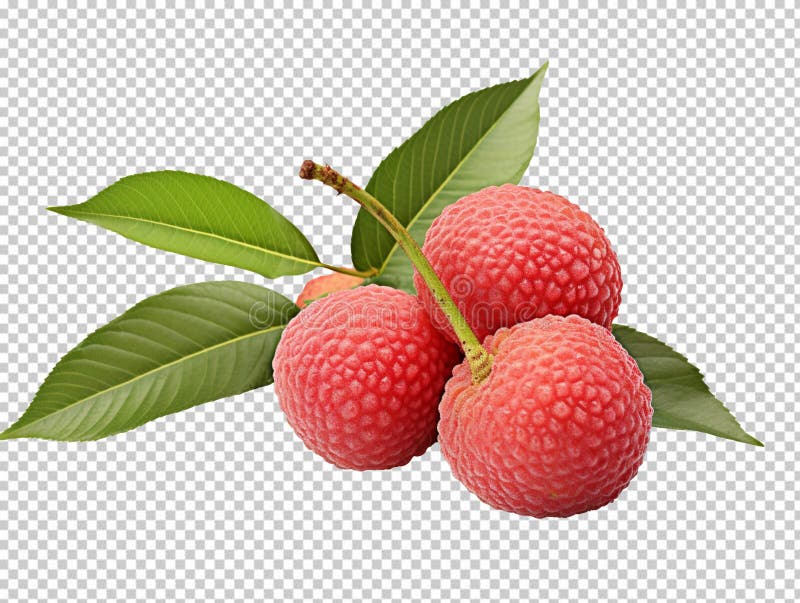 Juicy Lychee with Leaf Isolated on Transparent Background Stock ...