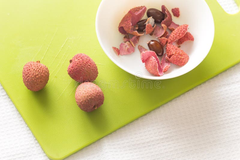 Lychee on the table stock photo. Image of delicious - 109087618