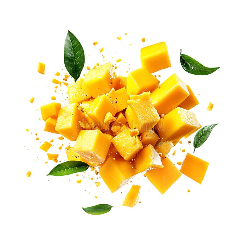 Juicy Mango Cubes Fresh Delicious Mango Pieces Image Against ...