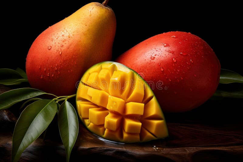 Juicy mango. Generate Ai stock photo. Image of orange - 309768502