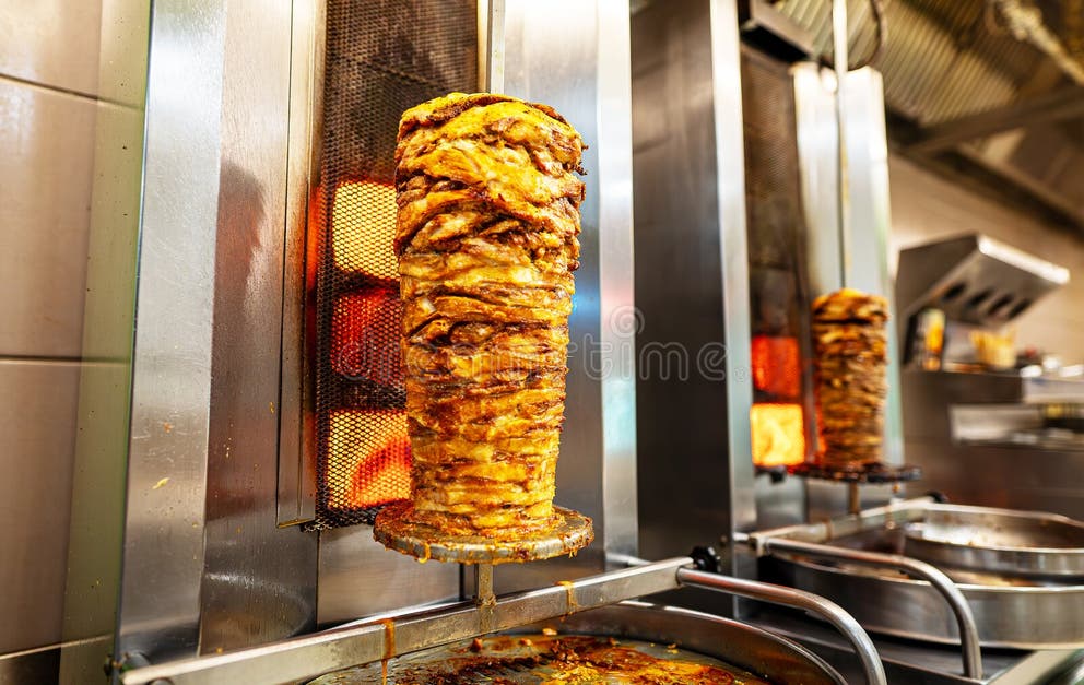 Shawarma spit stock image. Image of fast, mutton, eastern - 313146311