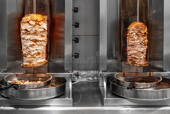 Shawarma spit stock image. Image of grilled, hanging - 314972707