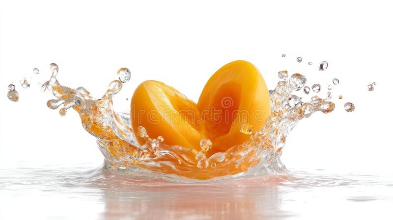 Juicy Orange Peach Splash in Water with Vibrant Motion and Droplets ...