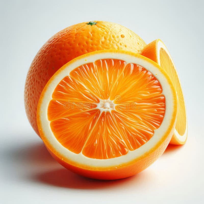 Juicy Orange Segment Isolated on White Background Stock Illustration ...