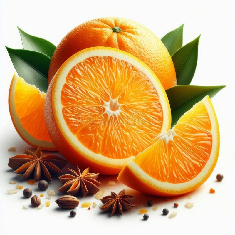 Juicy Orange Segment Isolated on White Background Stock Illustration ...
