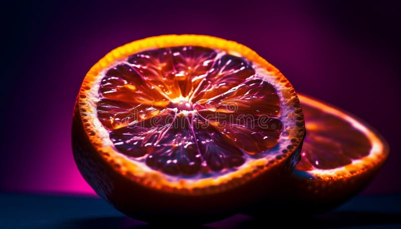 Juicy Orange Slice on Bright Studio Table Generated by AI Stock ...