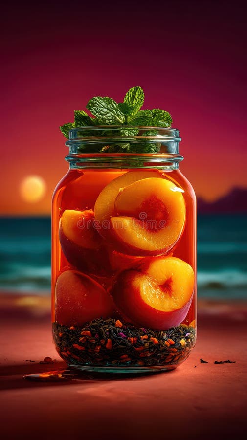 Transparent Mason Jar Split Center Left Half Show Stock Illustration ...