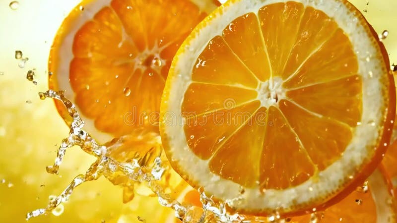 Juicy Orange Slices Splashing in Water Stock Video - Video of ...