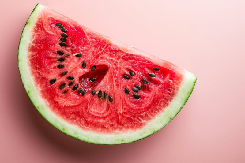 Juicy Organic Watermelon Slice on Pastel Background with Ample Space ...